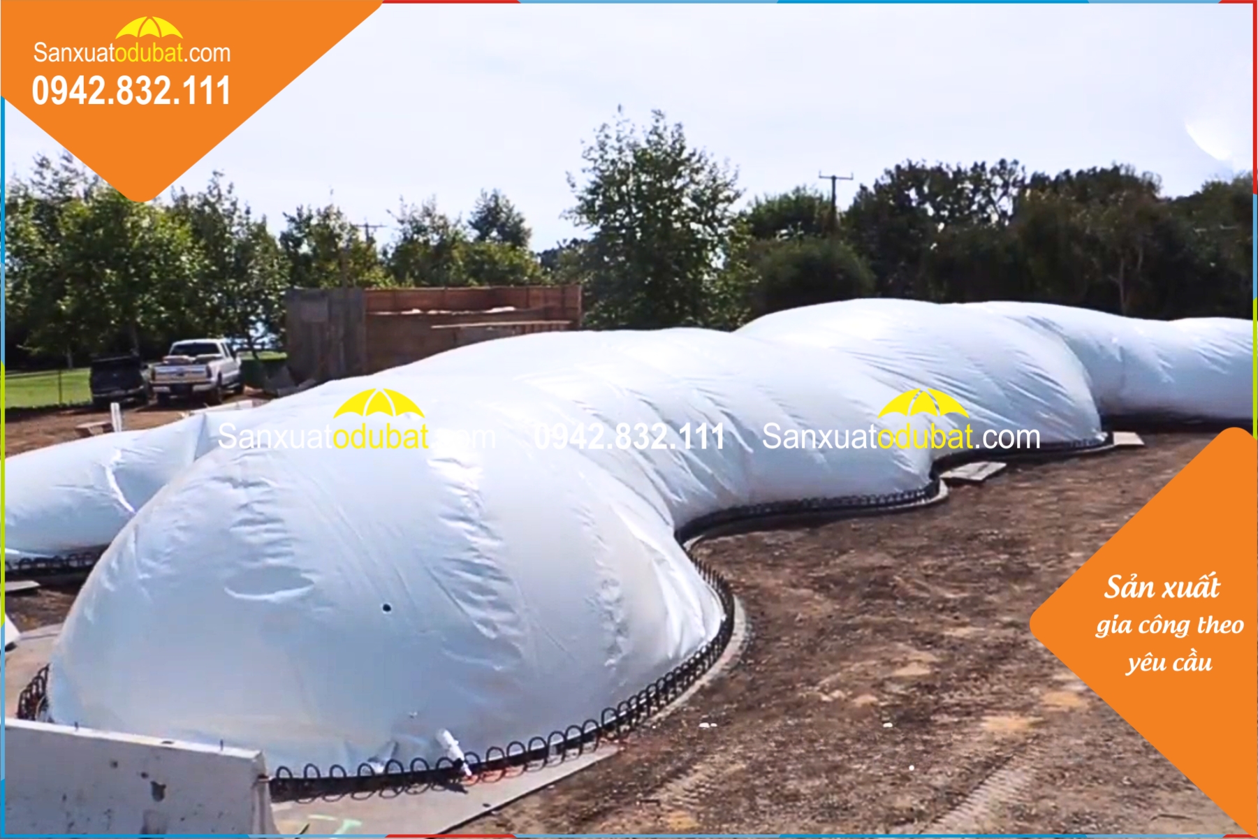 Nhà bong bóng từ chất liệu bạt PVC sử dụng trong xây dựng